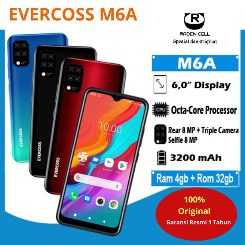 Jual Evercoss M6A Ram 4/32 GB HP Android 4G LTE Murah Handphone Android ...