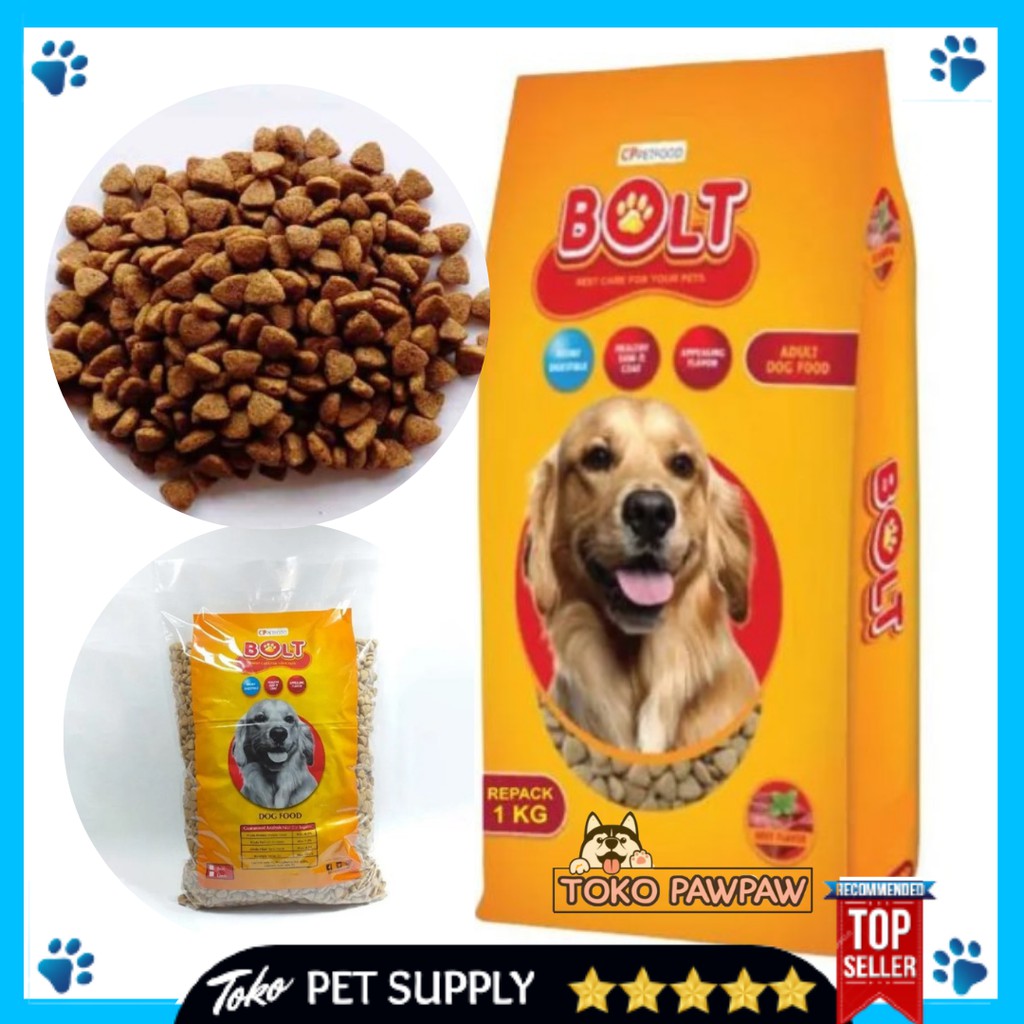 Jual Dog Food Bolt Dog 1kg Makanan Anjing Kering 1 Kg Bolt Adult Beef ...
