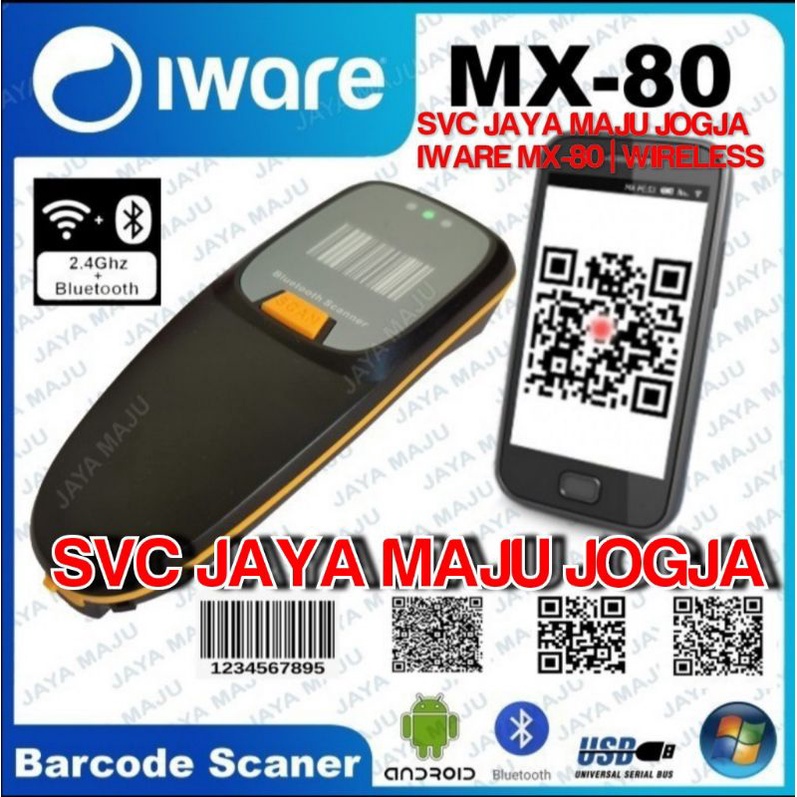 Jual IWARE MX 80 - WIRELESS - 1D 2D || BARCODE SCANNER - HANDHELD - BLUETOOTH USB - CMOS IMAGER ...