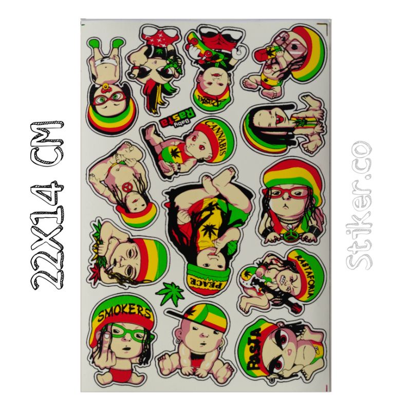 Jual STIKER BABY RASTA BABY PUNK 1 LEMBAR ISI 14 DAN 15 PCS UKURAN ...