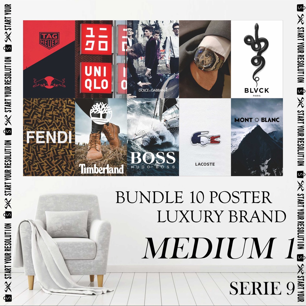 Jual Bundle Poster Dinding Aesthetic Brand Luxury Serie 9 | Poster ...
