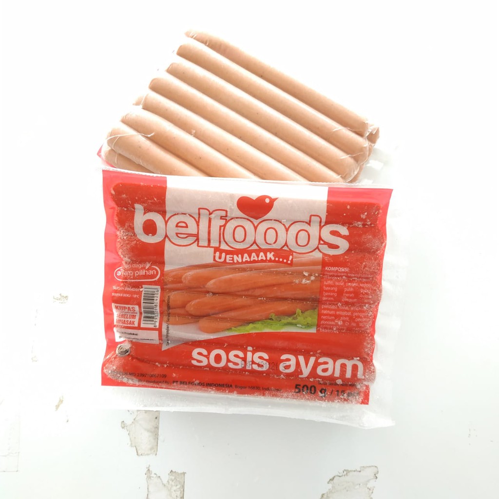 Jual SOSIS AYAM BELFOODS 500GRAM | SOSIS UENAAAK BELFOODS | SOSIS AYAM ...