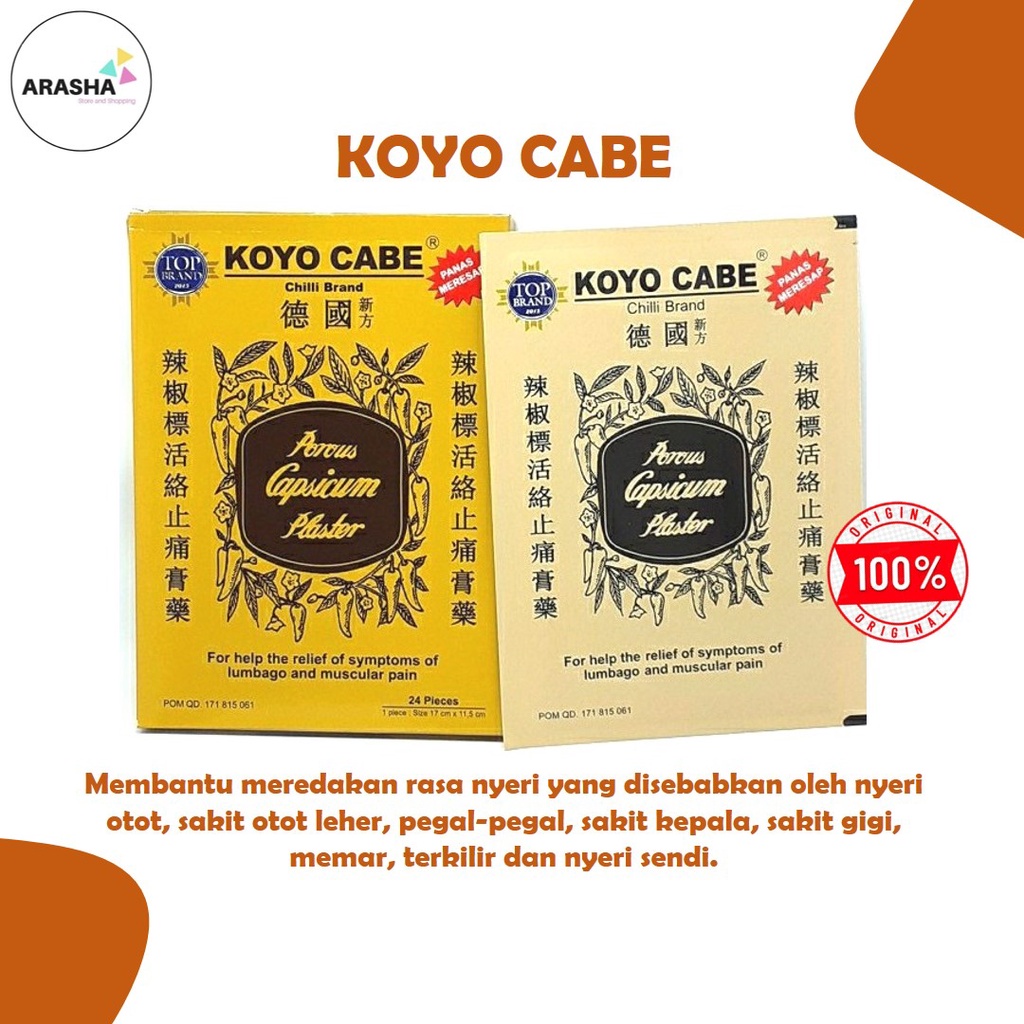 Jual KOYO CABE SACHET 10 LEMBAR Pegal Linu/Masuk Angin/Nyeri Otot/Nyeri ...