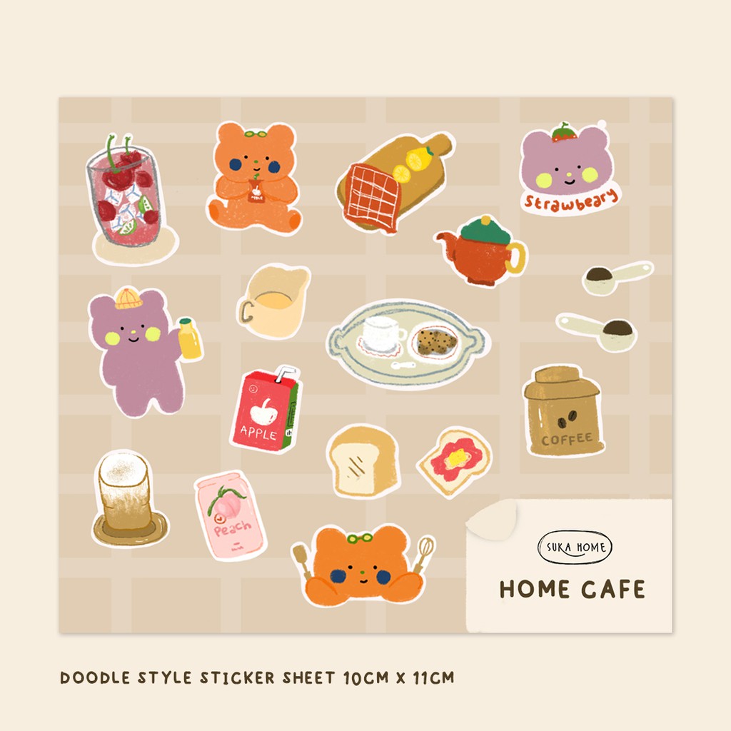 Jual Cute Korean Aesthetic Sticker Sheets Matte dan Transparent ...