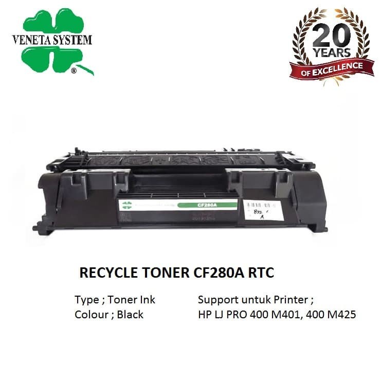 Jual TONER CARTRIDGE Remanufactured HP CF 280 A BLACK - RTC HP 80A ...