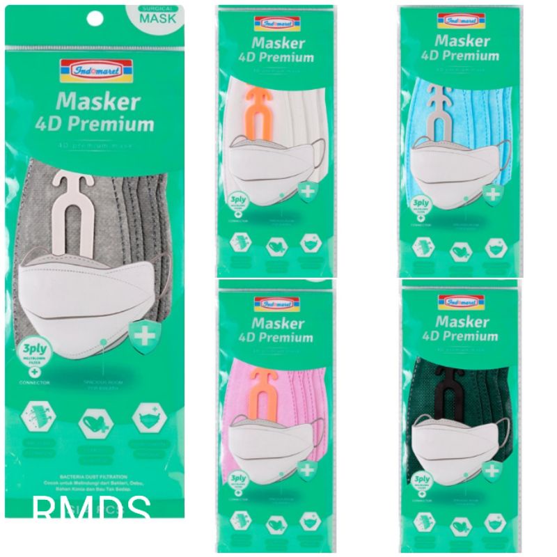 Jual MASKER PREMIUM 4D PREMIUM MASK INDOMARET 1PACK 4'S | Shopee Indonesia