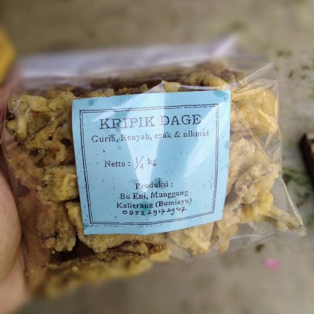 Jual KERIPIK DAGE Khas Bumiayu Brebes 250 gram | Shopee Indonesia