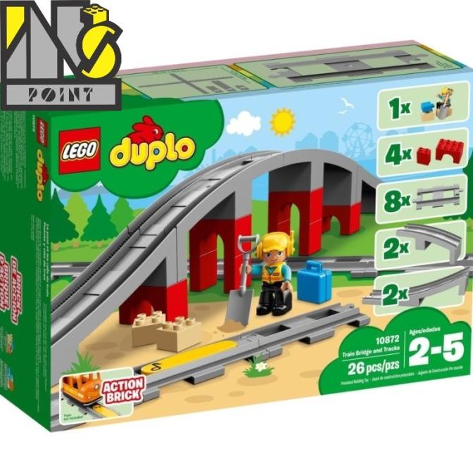 Jual LEGO 10872 - Duplo - Train Bridge and Tracks RDM | Shopee Indonesia