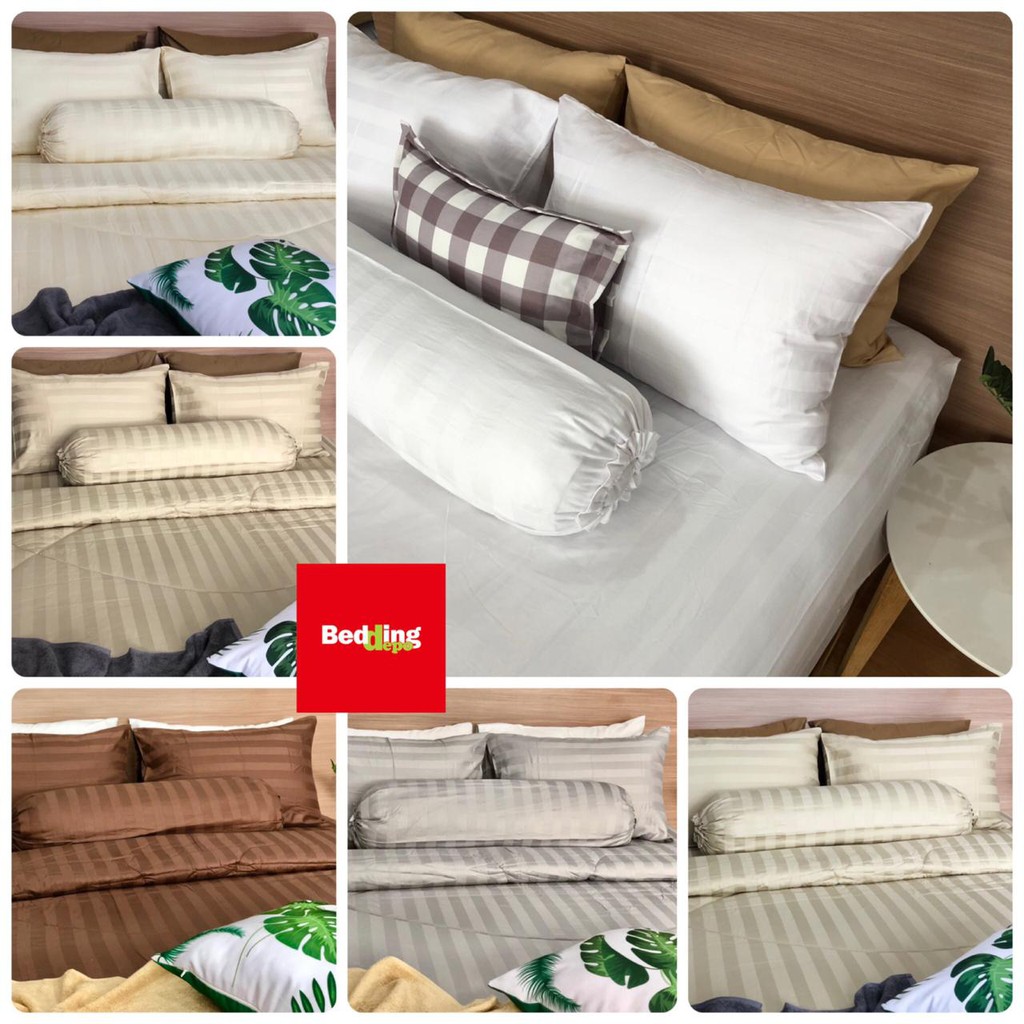 Jual Bedding Depo Sprei Katun Dobby Hotel 250TC Motif Stripe / Salur ...
