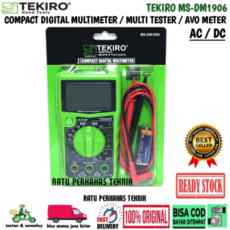 Jual TEKIRO DIGITAL MULTIMETER COMPACT MS-DM1906 /ALAT UKUR LISTRIK ...