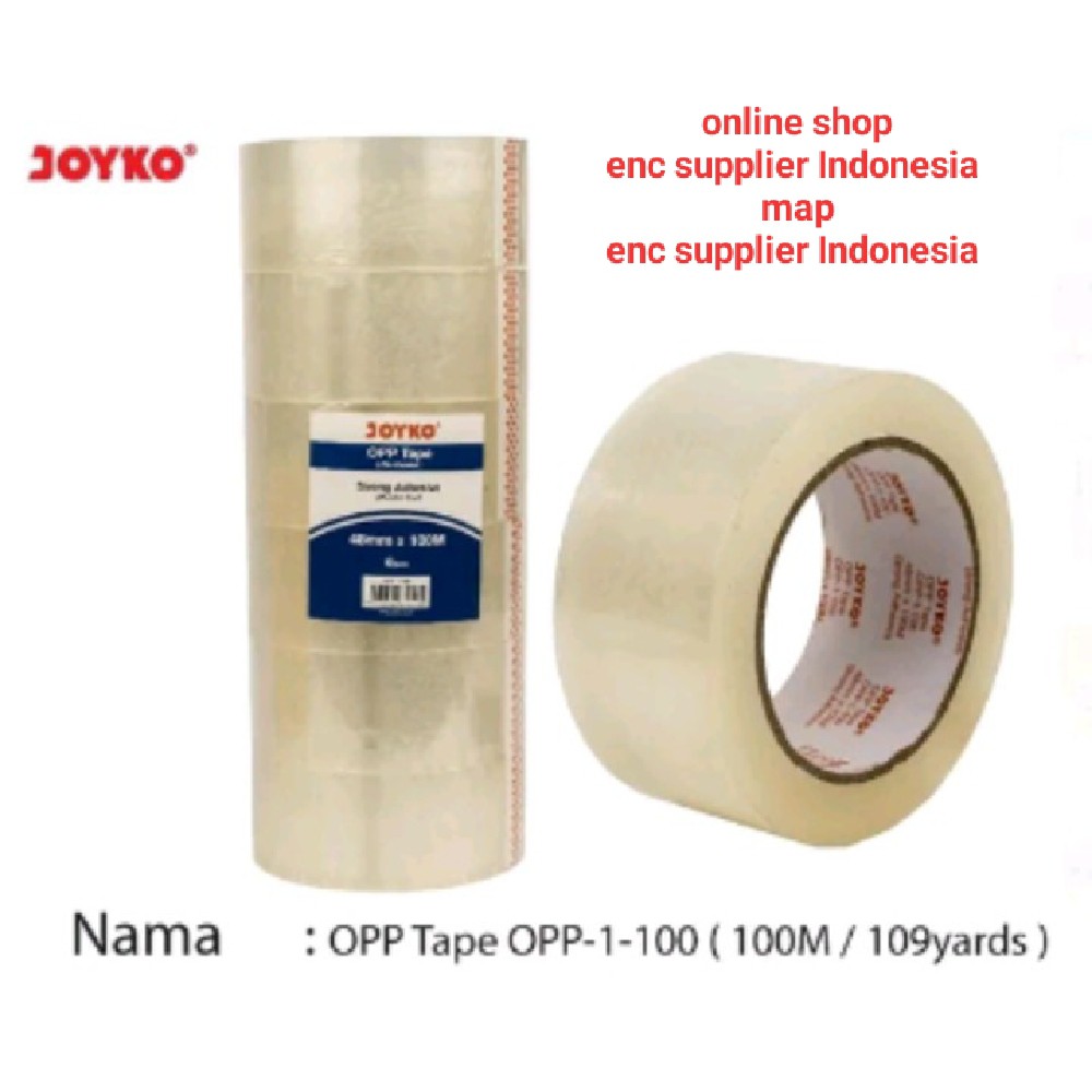 Jual JOYKO 6 buah lakban opp bening coklat 48mm x 100m 109 yard 48 mm 100 m 109y per slop - enc ...