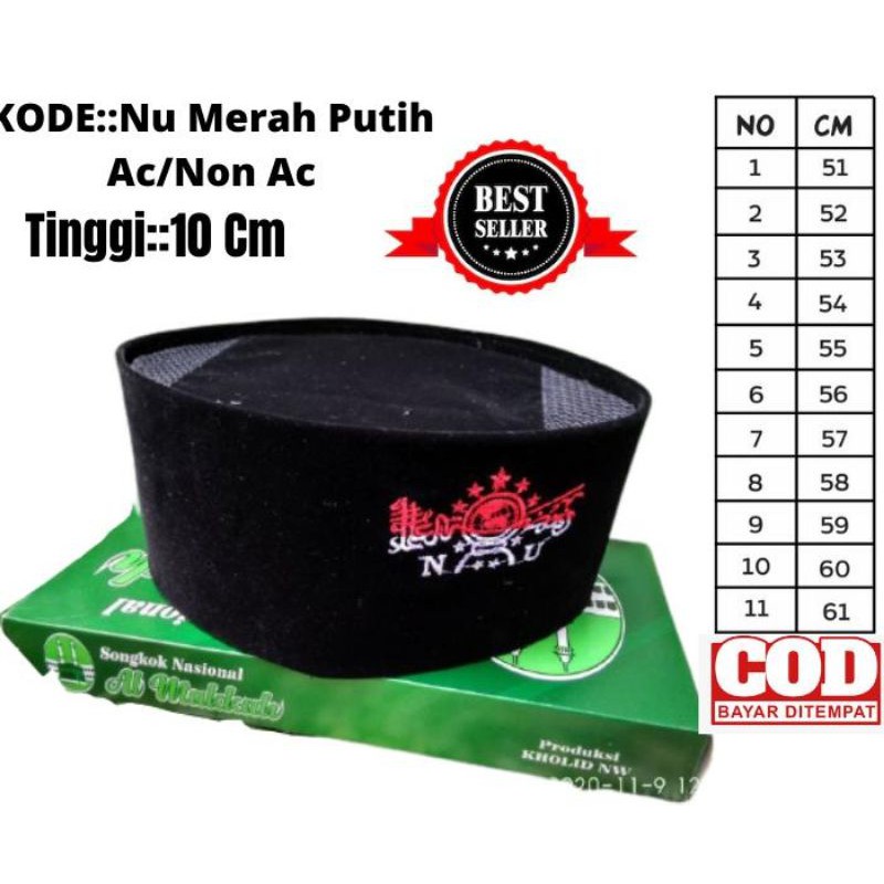 Jual Peci Tinggi 10 cm Hitam AC NU merah Putih/Peci NU Kopiah NU ... Jual Peci Tinggi 10 cm Hitam AC NU merah Putih/Peci NU Kopiah NU ...