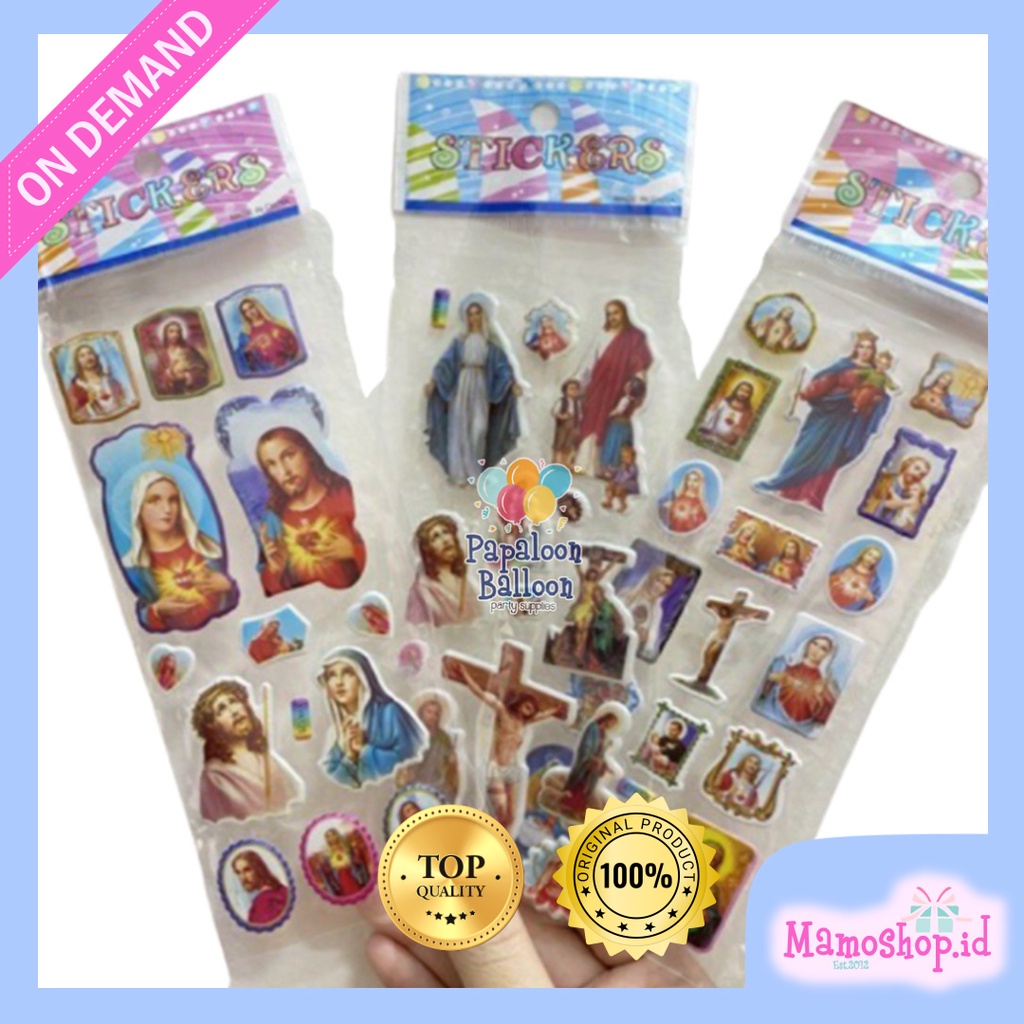 Jual Sticker Nasrani Tuhan Yesus Bunda Maria Stiker Timbul Natal santa ...