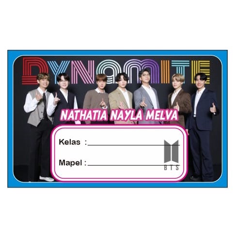 Jual (isi 30) Stiker label buku pelajaran anak BTS | buku tulis costum ...