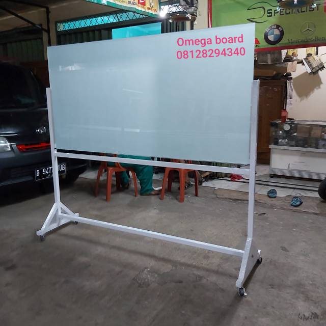 Jual Glass board standing papan tulis kaca 100x200 bisa custom | Shopee ...