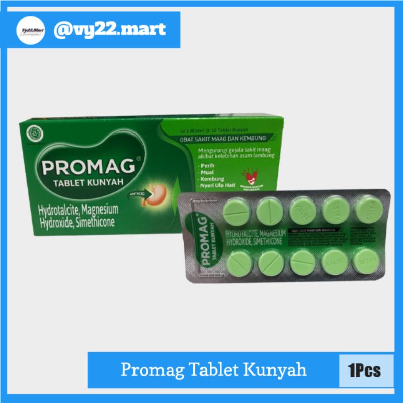 Jual Promag Tablet Kunyah Obat Maag dan Kembung isi 10 Biji | Shopee Indonesia