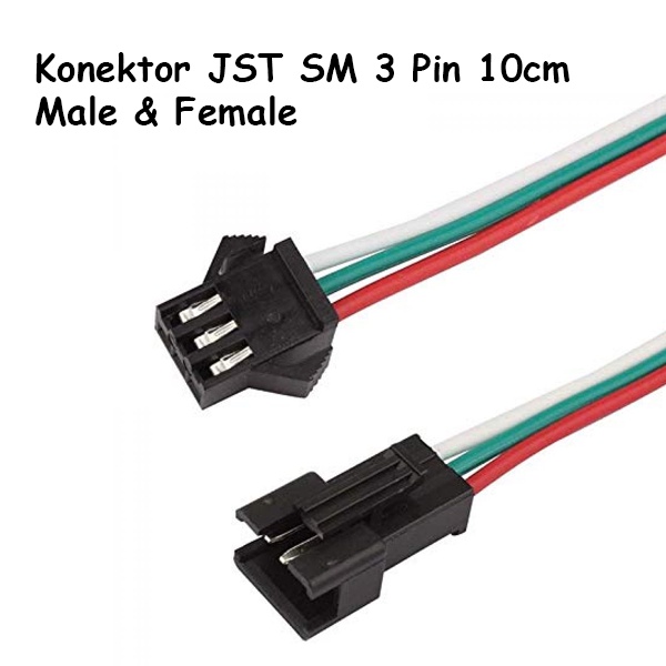 Jual Konektor kabel JST Connector SM 3 Pin Male Female 3Pin | Shopee Indonesia