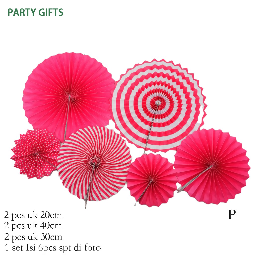 Jual Paper Fan Set Kombinasi 1 Set isi 6 Pcs | Shopee Indonesia