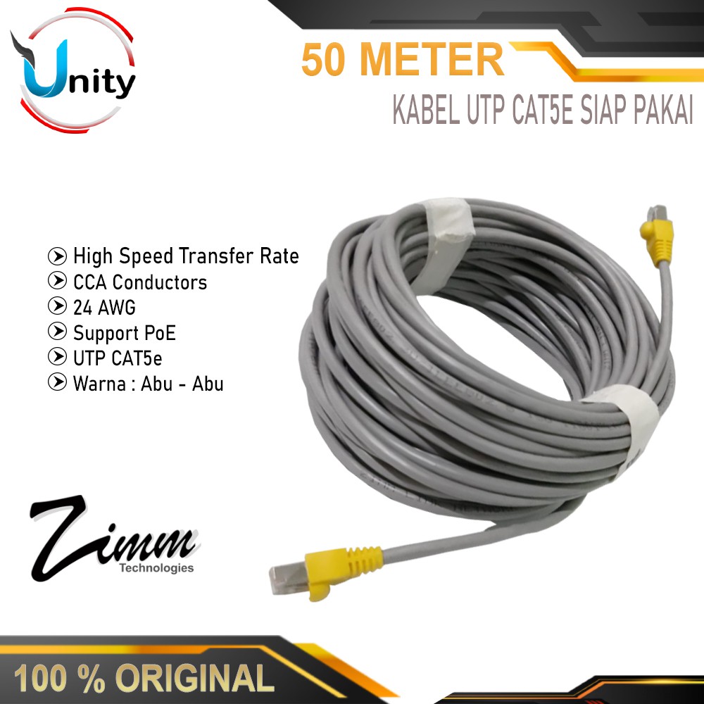 Jual Kabel LAN UTP Cat 5e 50M Kabel LAN UTP CAT5e Siap Pakai Panjang 50 ...