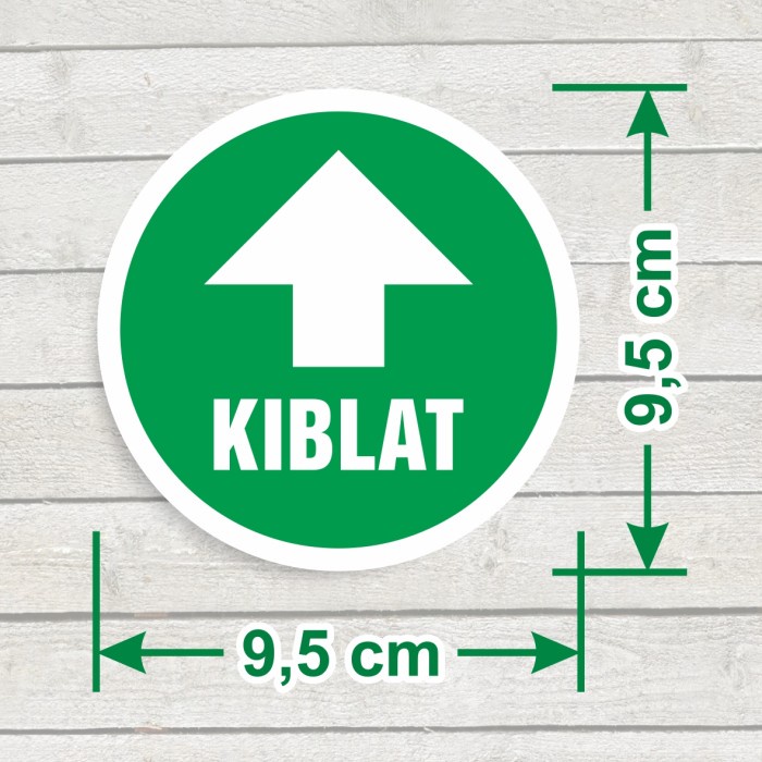 Jual Sticker Sign Penunjuk Arah Kiblat Stiker Bundar Marka Masjid ...