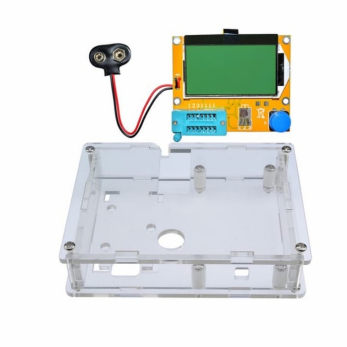 Jual esr lcr tester + casing box acrylic digital transistor capasitor ...