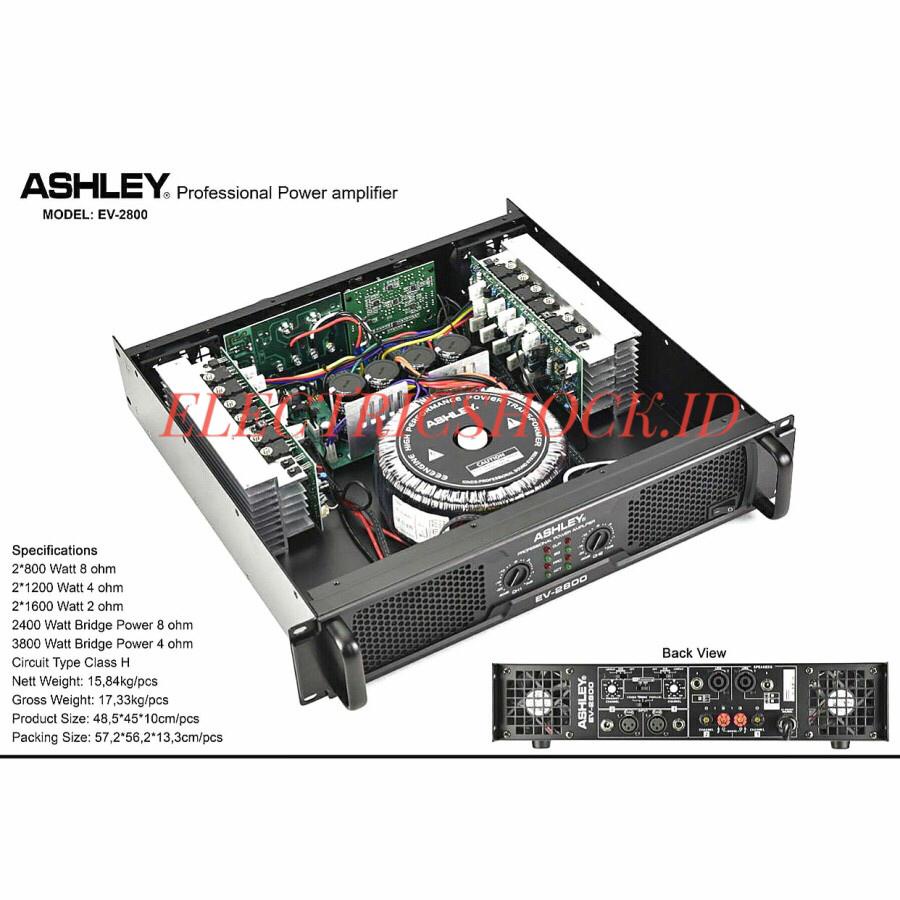 Jual POWER AMPLIFIER ASHLEY EV 2800 / EV2800 ORIGINAL CLASS H | Shopee Indonesia