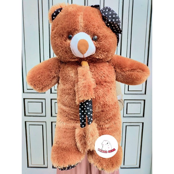 Jual (COD)BONEKA BERUANG TOPI SYAL JUMBO UKURAN 80CM | Shopee Indonesia