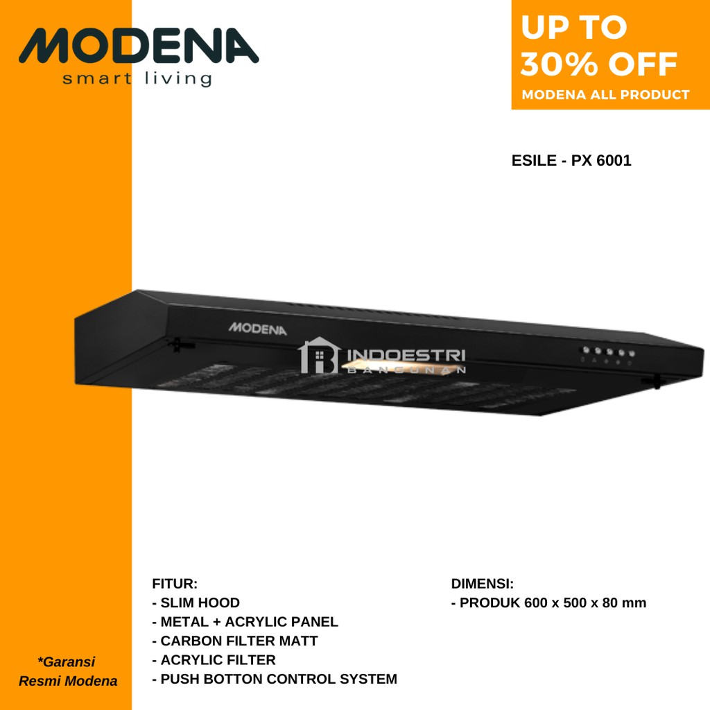 Jual Slim Hood Modena PX 6001 / Cooker Hood Modena PX 6001 Esile (60 cm) | Shopee Indonesia