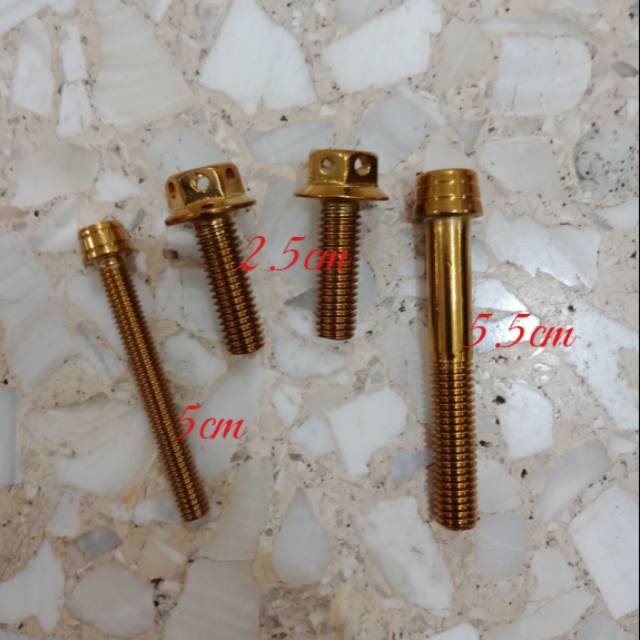 Jual baut probot gold flower honda-yamaha caliper-kaliper monoblock pnp semua motor | Shopee ...