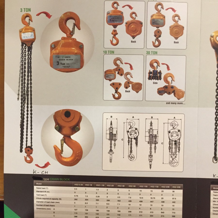 Jual Kondotec Chain Block Capacity 1 Ton x 5 Meter - Made in JAPAN ...