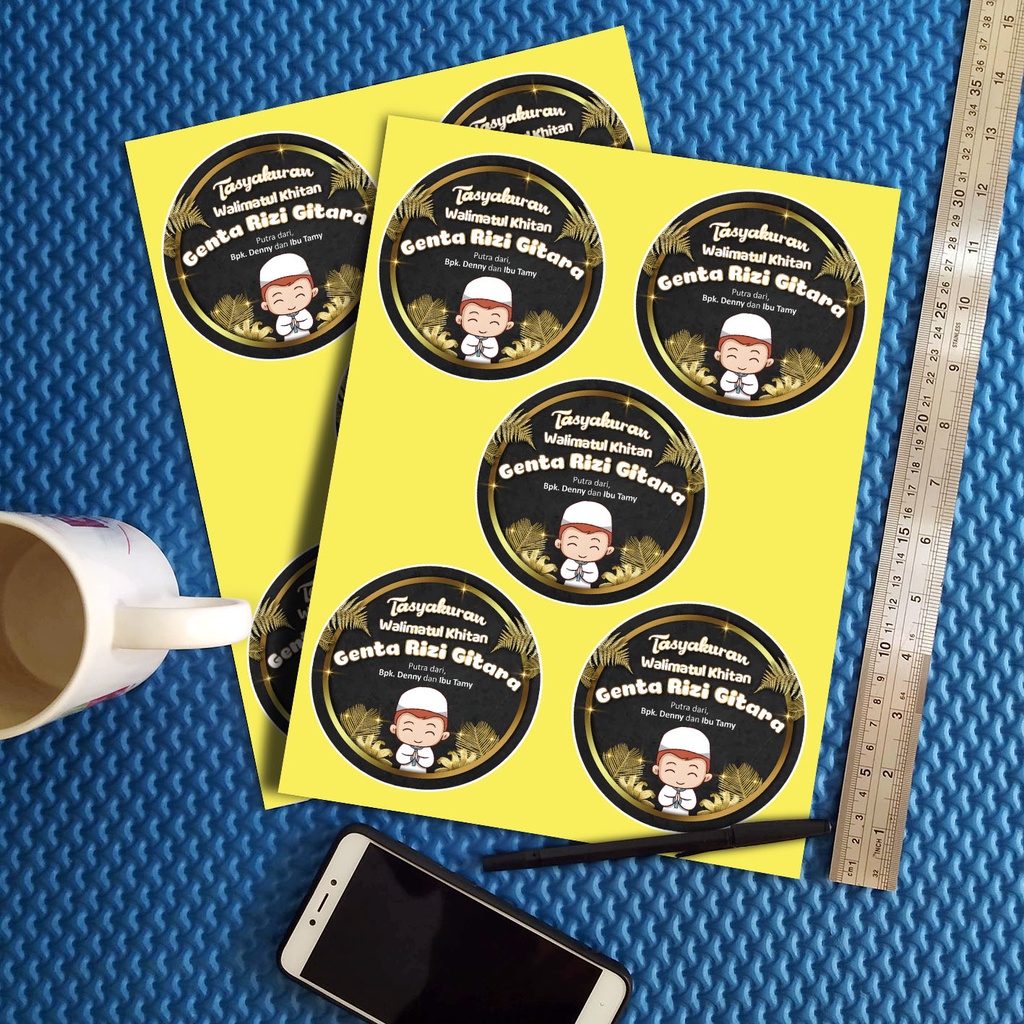 Jual STIKER LABEL KHITANAN ANAK STICKER TUMPENG MINI SOUVENIR KARTUN ...