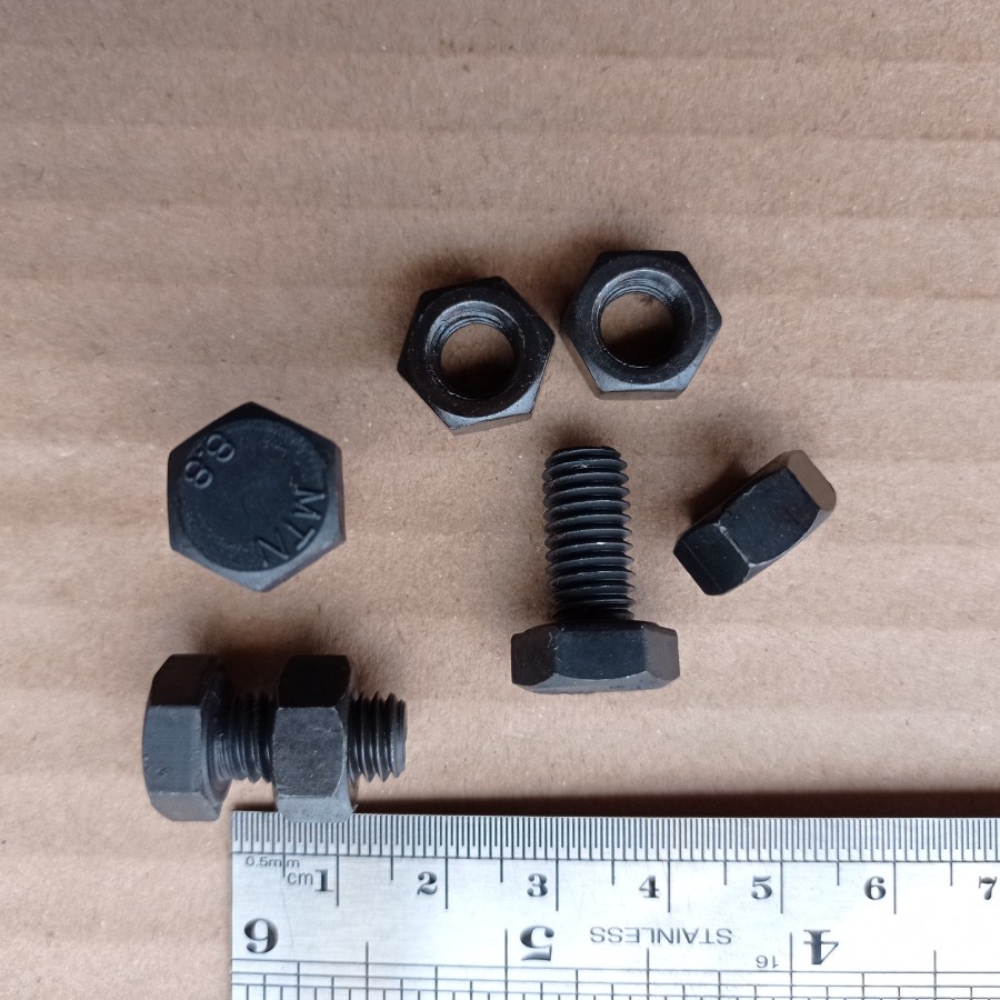 Jual BAUT BAJA HTB 8.8 M8 X 16 / BAUT BAJA M8 X 16 HITAM / BAUT M8X16 BAJA / BAUT 13 KUNCI 13 ...