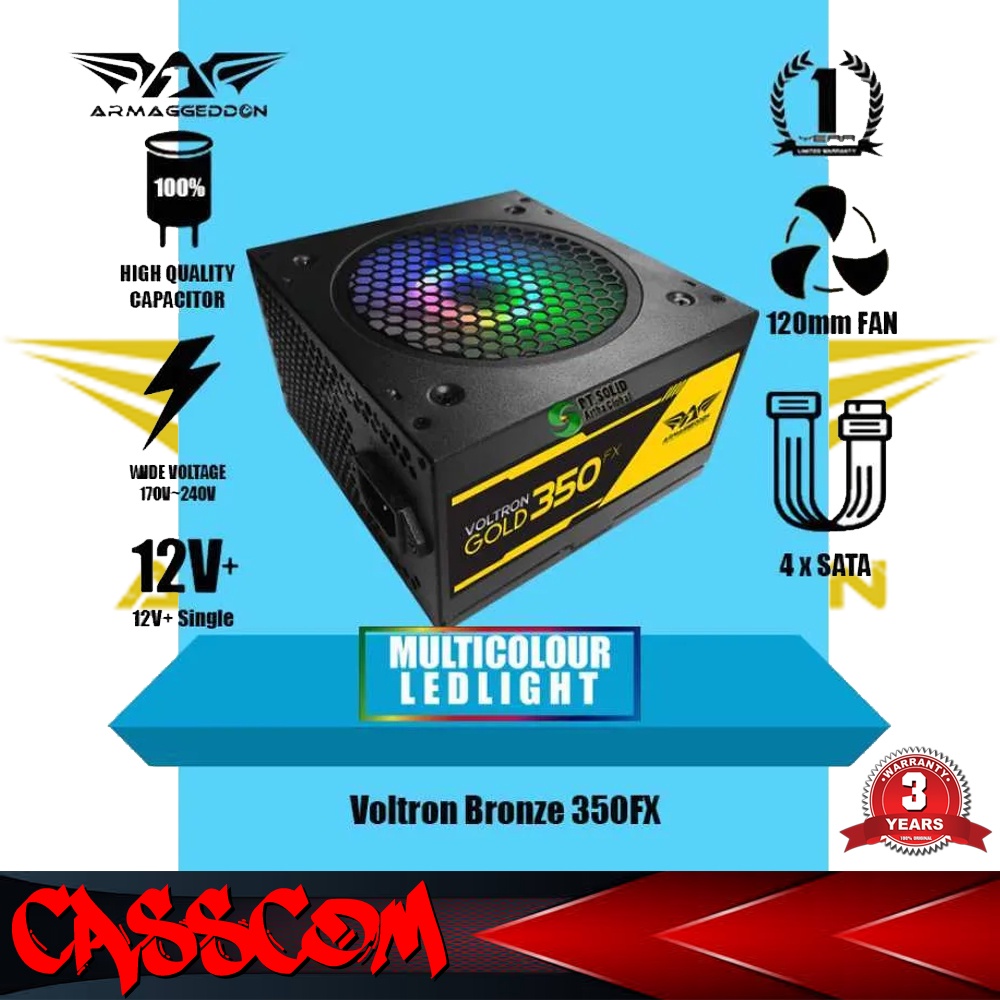 Jual Power Supply Armaggeddon Voltron Bronze 350FX - 700 Watt - MultiColour Led Light PSU ...