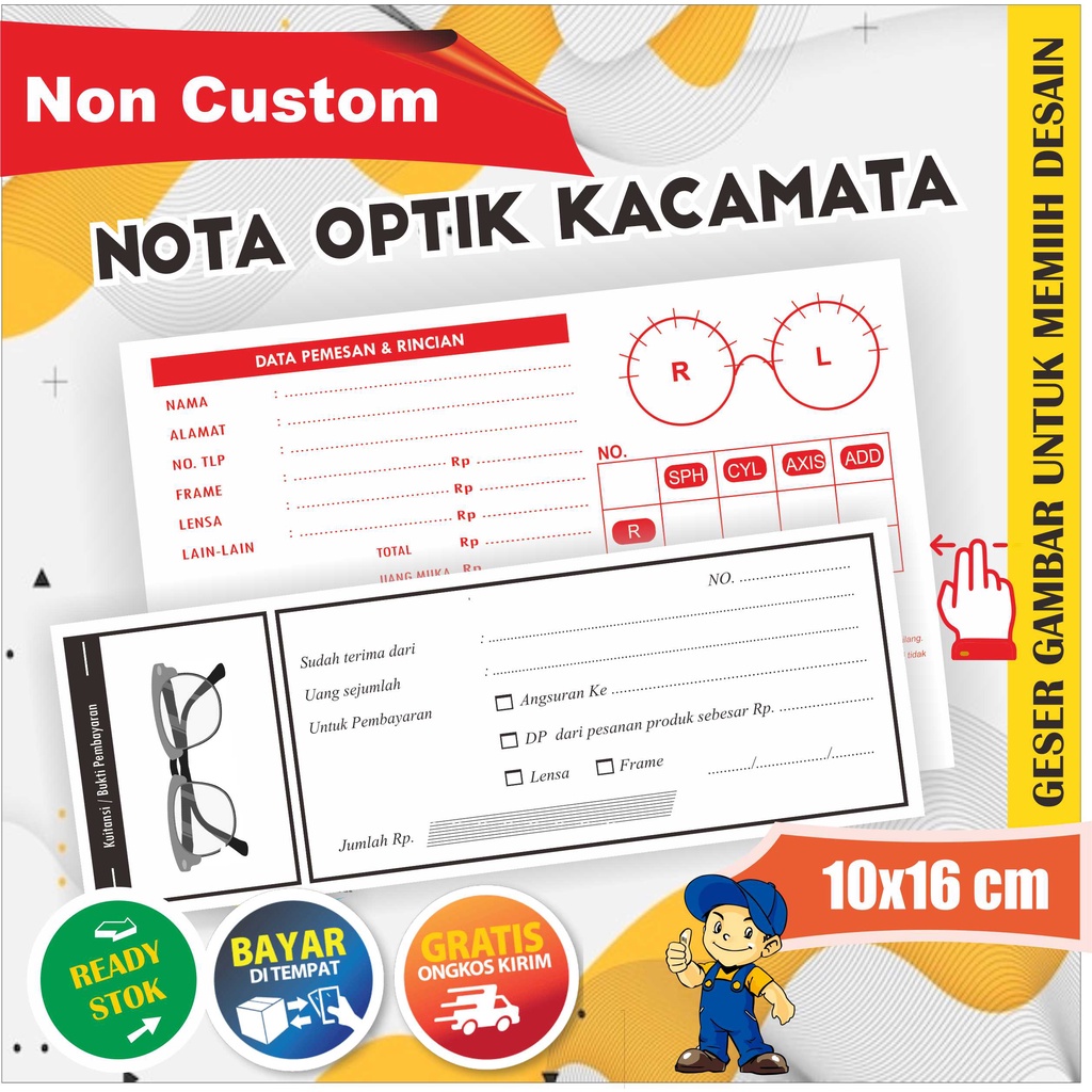 Jual Nota dan Kwitansi Optik kacamata Grosir dan Eceran 2 ply Rangkap ...