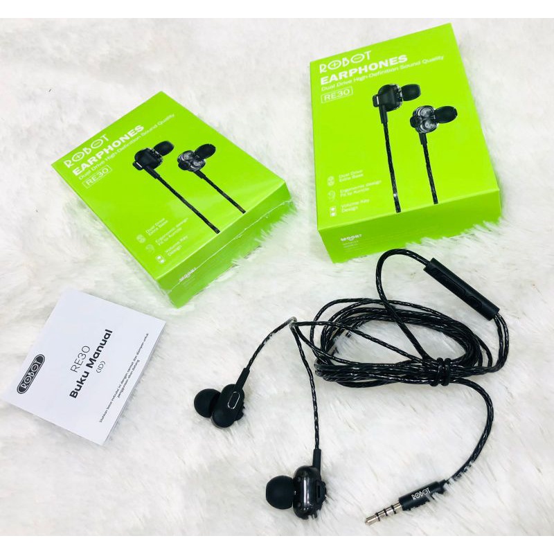 Jual HEADSET ROBOT RE30 4 SPEAKER KOIL OBLIQUE IN EAR + VOLUME CONTROL ...