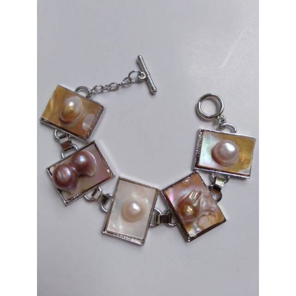Jual gelang kerang mutiara tawar stainlis | Shopee Indonesia