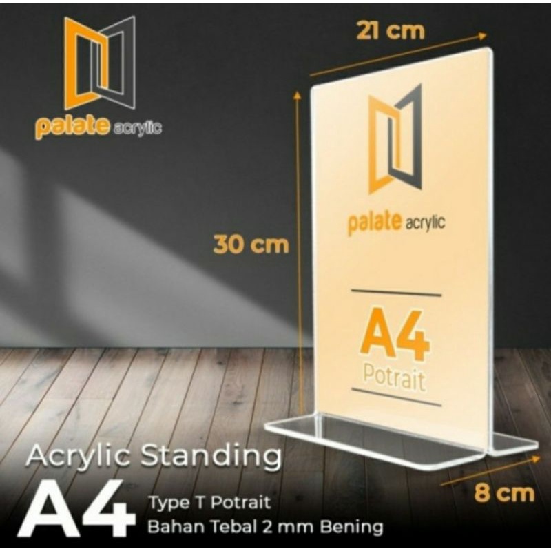 Jual Acrylic / Akrilik Tent Holder Stand Ukuran A4 (21 x 30cm) T ...