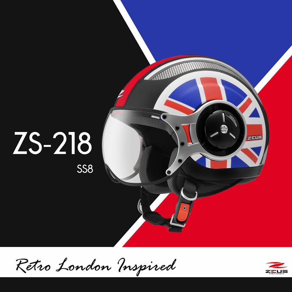 Jual Helm ZEUS 218 SS8 Demi Jet - Helm Zeus Retro ZS218 ZS-218 England (2KG) | Shopee Indonesia