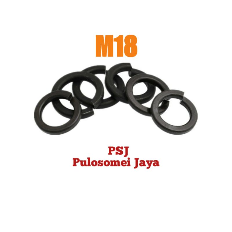 Jual Ring Per Baja M18 / Spring Washer Hitam M18 | Shopee Indonesia