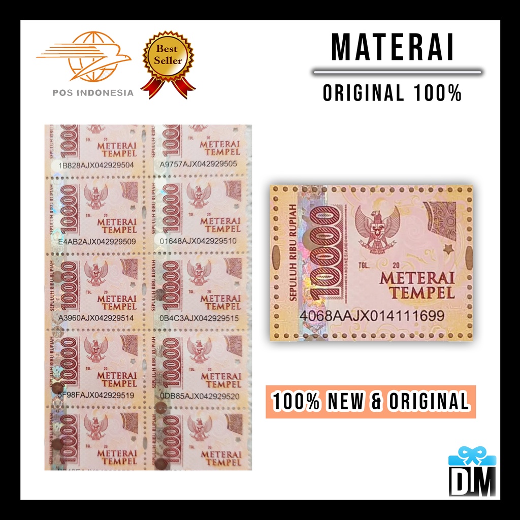 Jual Materai Asli 10000 Stamp Original Materai Satuan Asli Materai ...