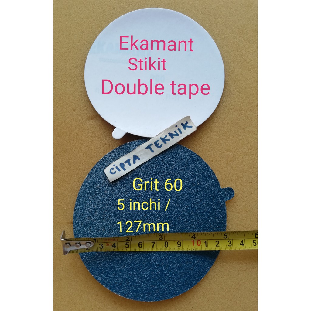 Jual Amplas Bulat Stikit Ekamant 5 inchi Grit 60 Model Tempel Pakai ...
