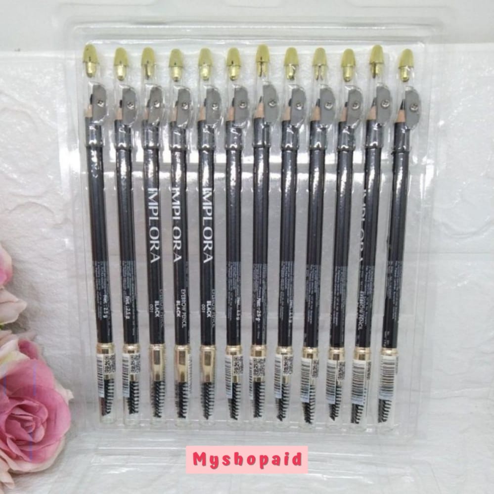 Jual PAKET IMPLORA Eye Brow Pencil 2 IN 1 ( PENSIL + SERUTAN + SIKAT ...