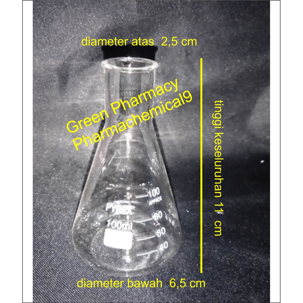 Jual labu erlenmeyer 100 ml pyrex | Shopee Indonesia
