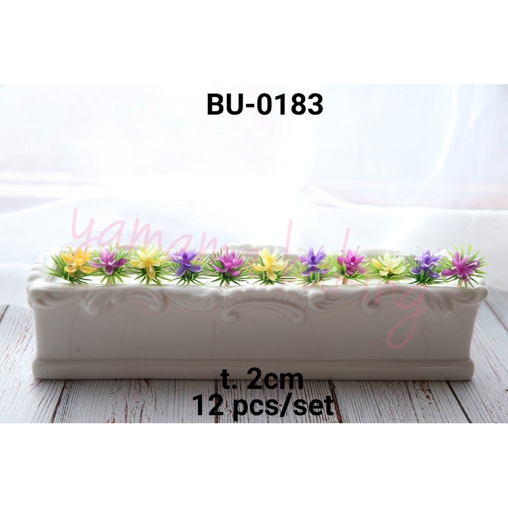 Jual BU-0183 Topper hiasan kue tart cake rumput bunga daun tanaman ...