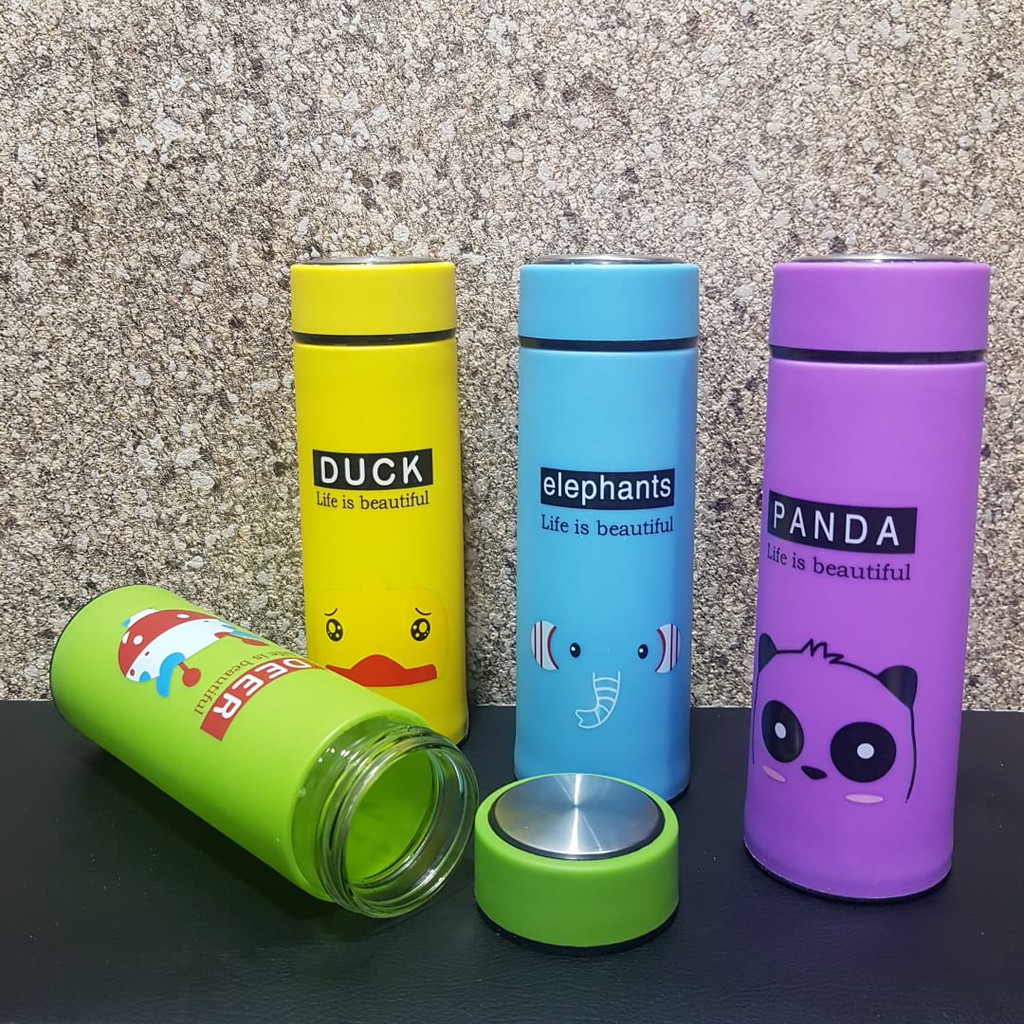 Jual Grosir Souvenir Termurah 1 Pcs Botol Minum Kaca Animal Warna Warni ...