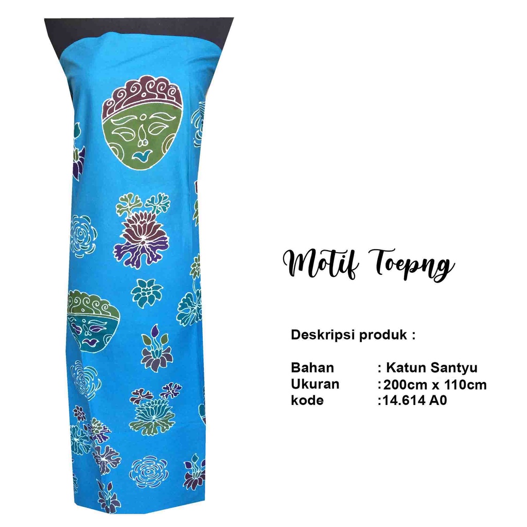 Jual 14.614a0 Batik Tulis Motif Topeng Warna Biru Premium | Shopee ...
