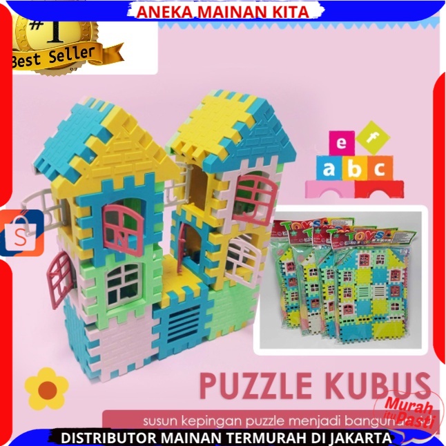Jual Mainan Anak Edukasi Blok rumah Puzzle rumah funny block JM 8211 ...