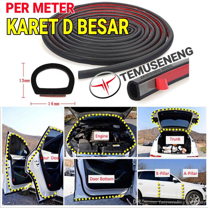 Jual Harga Per Meter ! Karet List Peredam Pintu Mobil Bentuk D Besar ...