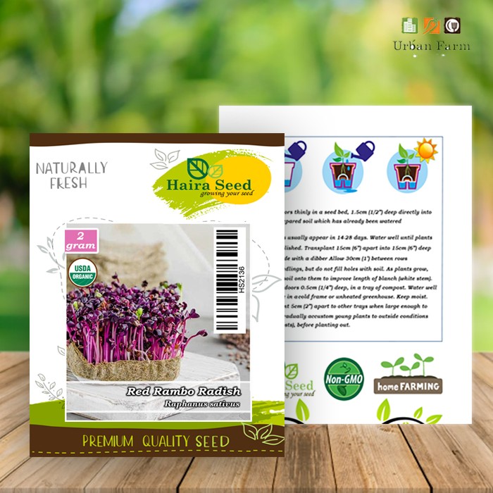 Jual Benih-Bibit Microgreen Red Rambo Radish Organik (Haira Seed ...