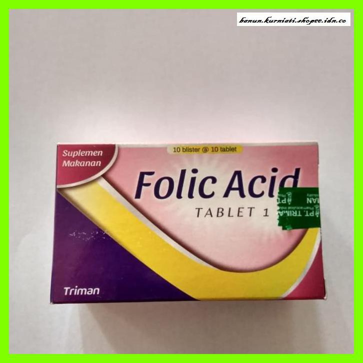 Jual VITAMIN-B- FOLIC ACID 1 MG 1000MCG ISI 100 TABLET -TUBUH-SEHAT ...